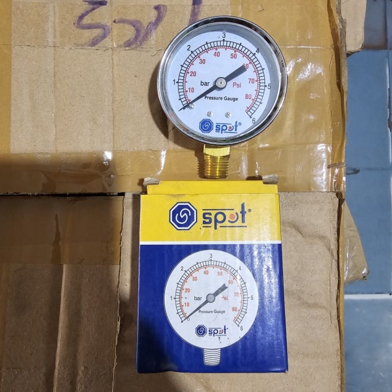 Jual Pressure Gauge Merek SPOT 0-6bar x 80Psi (2,5 Inch) | Shopee Indonesia