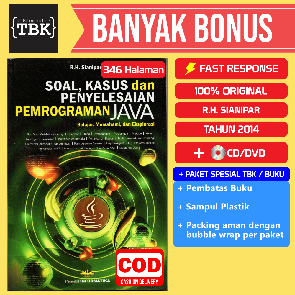 Jual BUKU SOAL KASUS DAN PENYELESAIAN PEMROGRAMAN JAVA BELAJAR MEMAHAMI ...