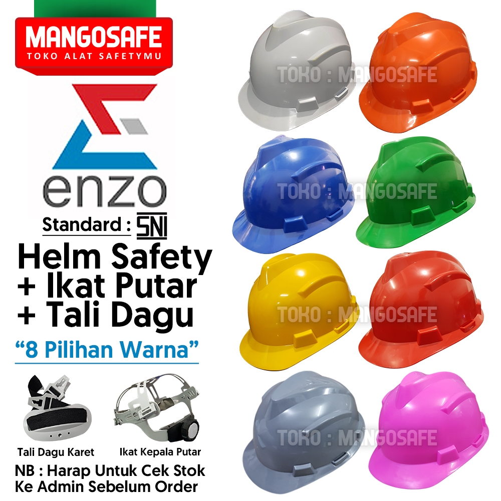 Jual Helm Safety Proyek ENZO VGARD Ikat Putar Fastrac + Tali Dagu Karet ...