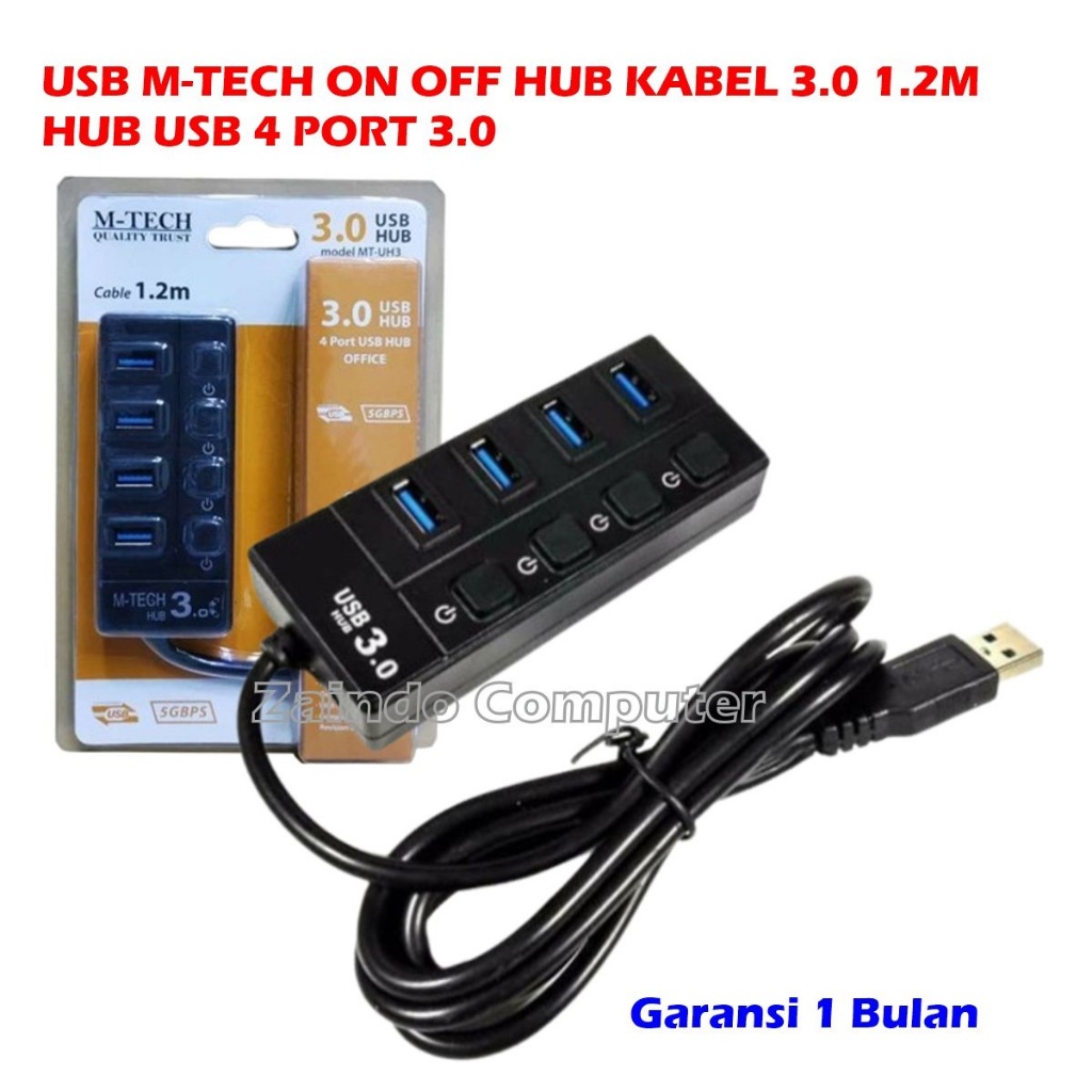 Jual KABEL USB HUB 3.0 M-TECH 4 PORT - USB HUB 3.0 DIGIGEAR 4 PORT 1.2M ...