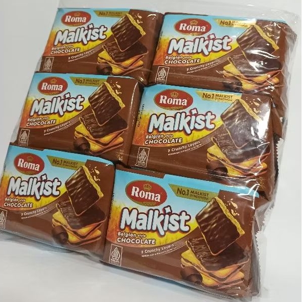 Jual ROMA MALKIST COKLAT 1 BAL ISI 6 PACK | Shopee Indonesia