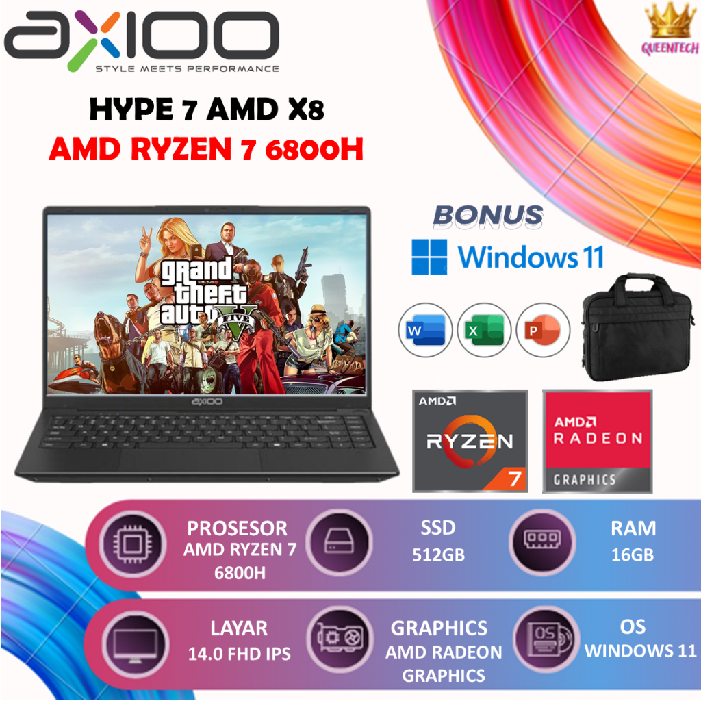Jual Laptop Axioo Hype 7 AMD X8 Ryzen 7 6800H 16GB 512GB Windows 11 14 ...