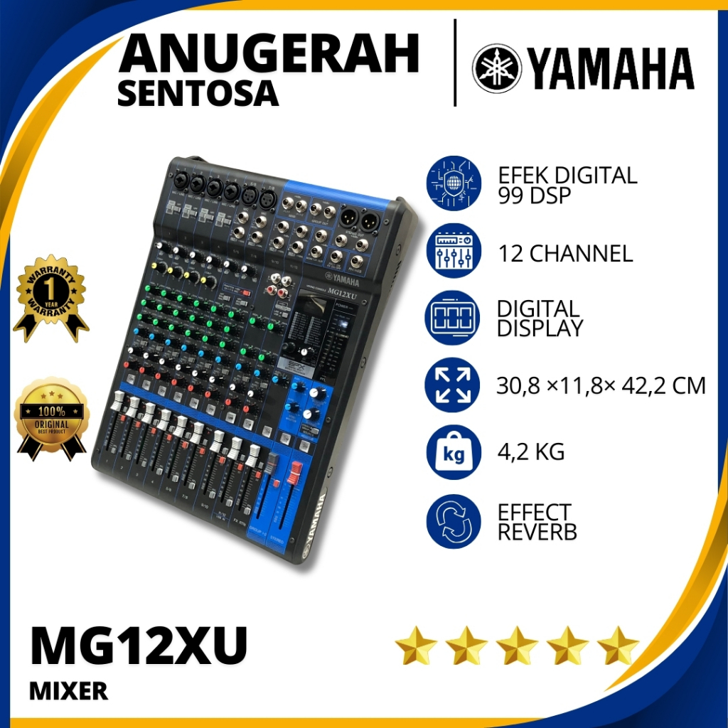 Jual Mixer Audio Yamaha MG 12 XU (12 Channel) Original | Shopee Indonesia