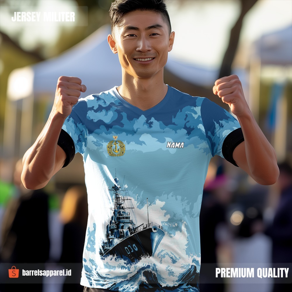 Jual Kaos Jersey Militer Tentara TNI AL Angkatan Laut Biru Putih Motif Abstrak Ombak 06 - Jersey ...