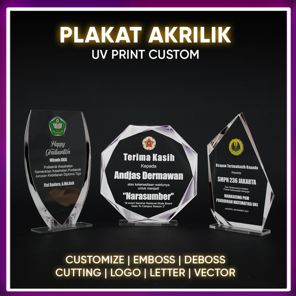 Jual Plakat Akrilik Bevel Series UV Print | Shopee Indonesia