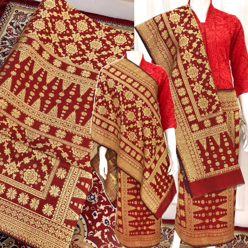 Jual SONGKET LEPUS MANTAB MERAH DARAH GOLD TERBARU | Shopee Indonesia