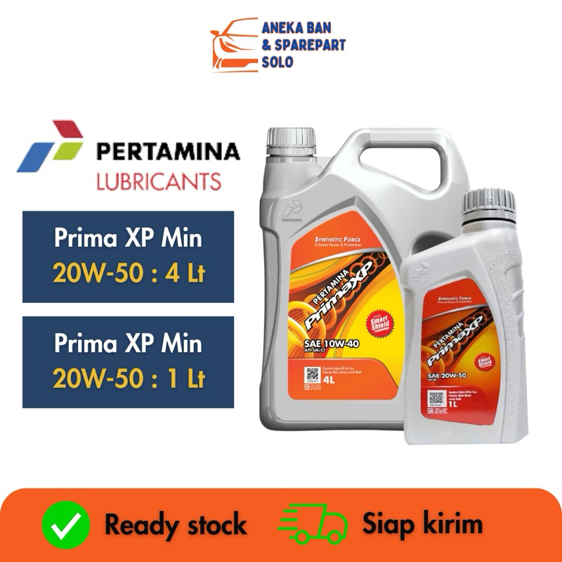 Jual PERTAMINA PRIMA XP Min 20W-50 Oli Mobil (4 Lt & 1 Lt) | Shopee ...
