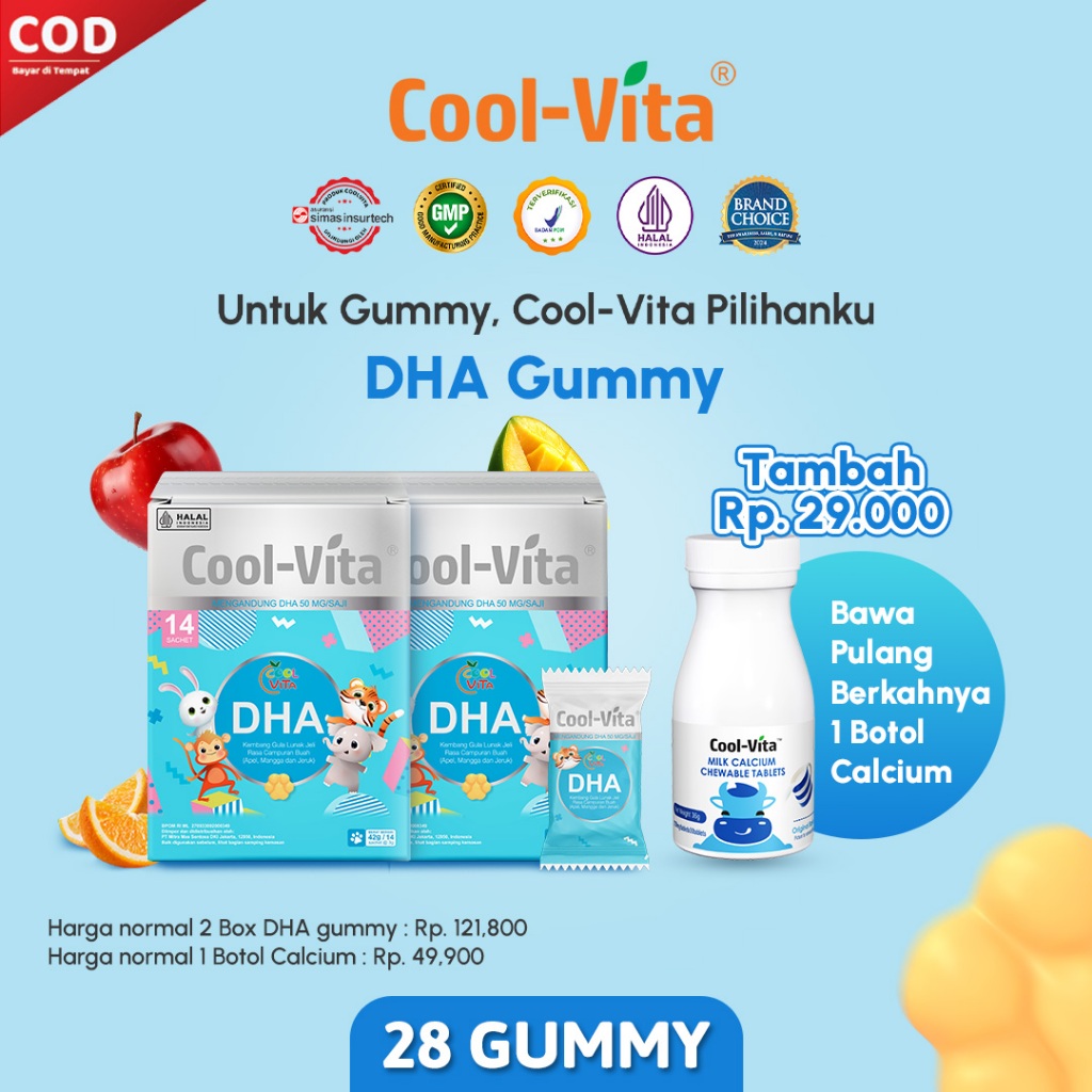Jual Coolvita Bundling 2 Box DHA Gummy + 1 Botol Vitamin Chewable ...