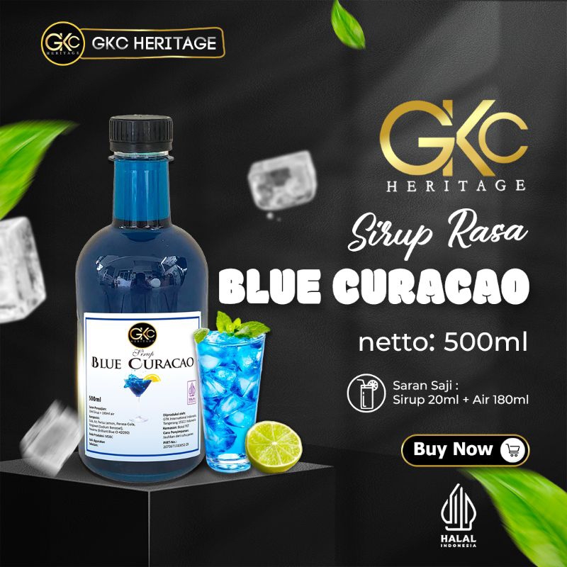 Jual Sirup Bali Rasa Blue Curacao GKC Heritage 500ml Halal - Blue ...
