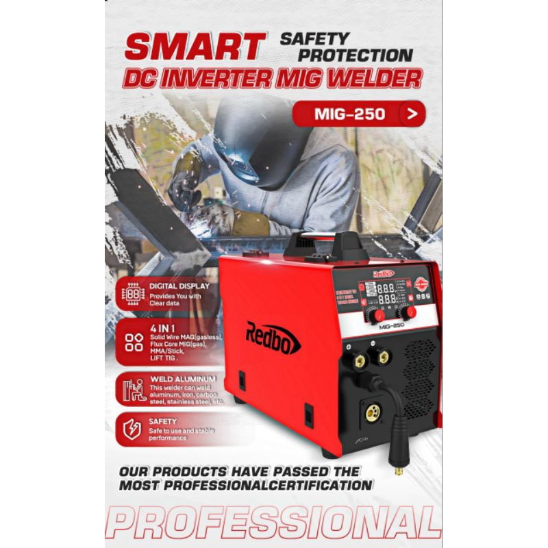 Jual Mesin Las Mig 250A CO CO2 REDBO MIG 250 220V 1 Phase | Shopee Indonesia