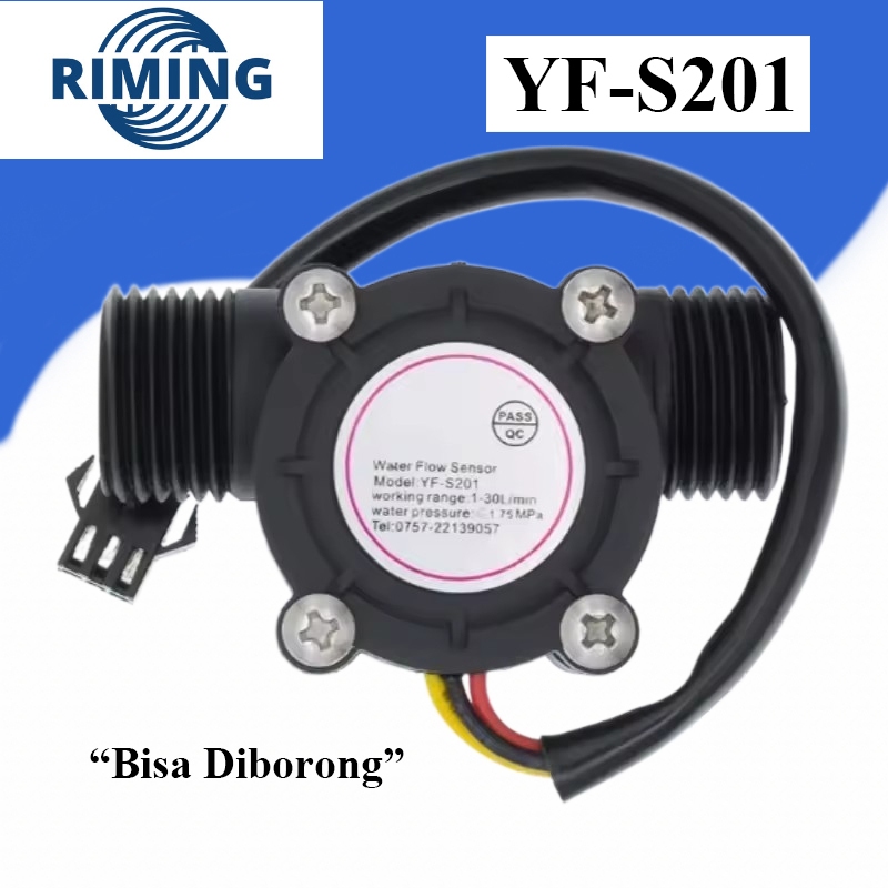 Jual YF-S201 WATER FLOW SENSOR ALIRAN AIR HALL 1/2" 1-30L/MIN 2.0MPA ...