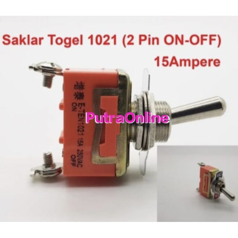 Jual Saklar Togel ON OFF 2pin 15A 250VAC Tipe E-TEN1021 | Shopee Indonesia