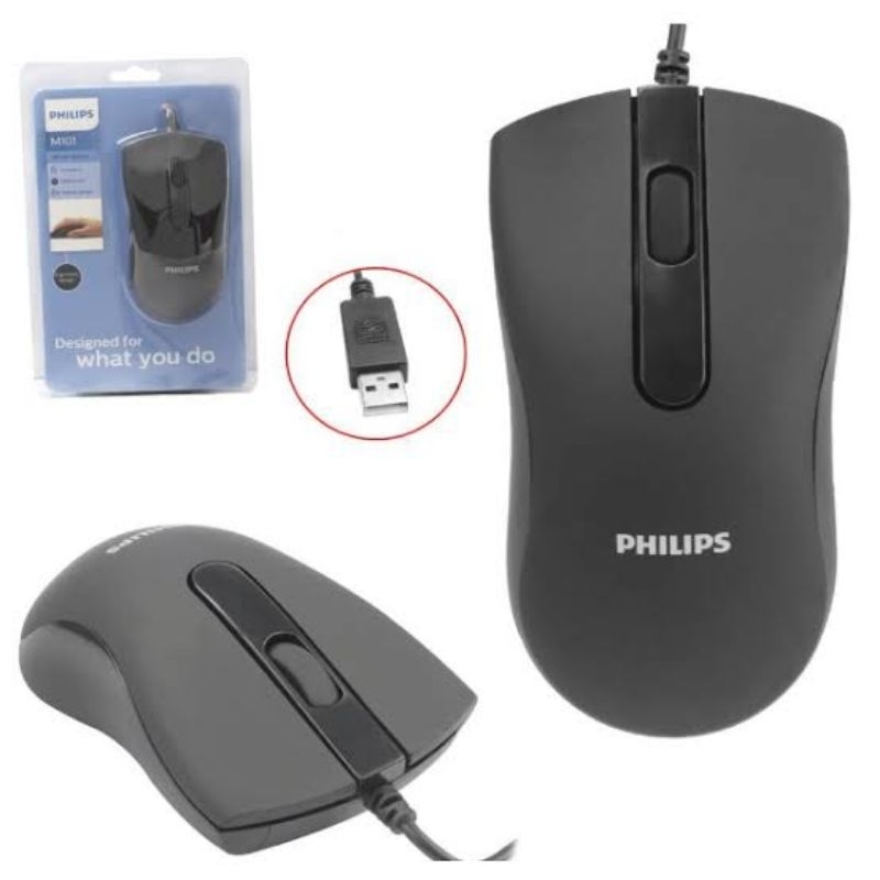 Jual M101 PHILIPS MOUSE WIRED ERGONOMIC DESAIN KABEL USB | Shopee Indonesia