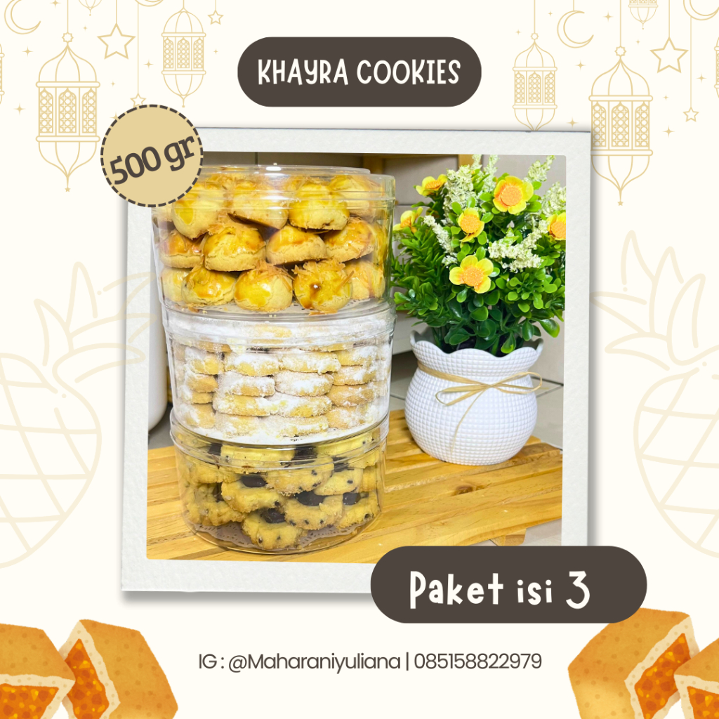 Jual Khayra Cookies Paket Isi 3 500gr | Kue Kering Lebaran Enak & Murah ...