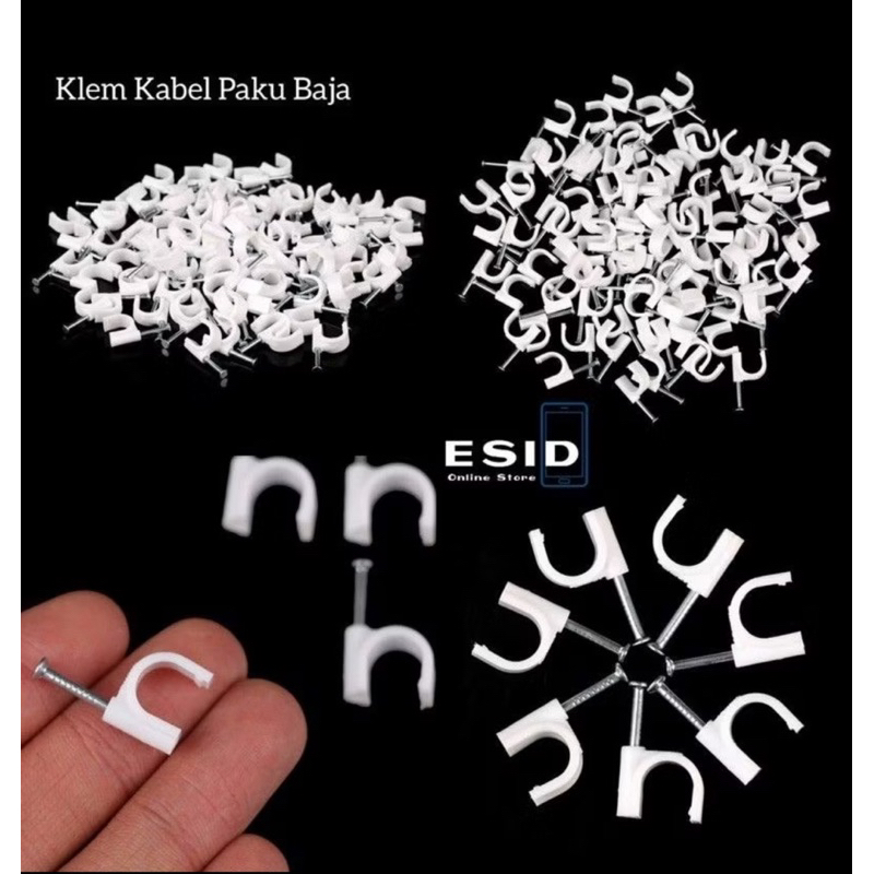 Jual Paku Kabel Paku Klem Kabel Tembok Agar Rapi Ukuran 8mm Original ...