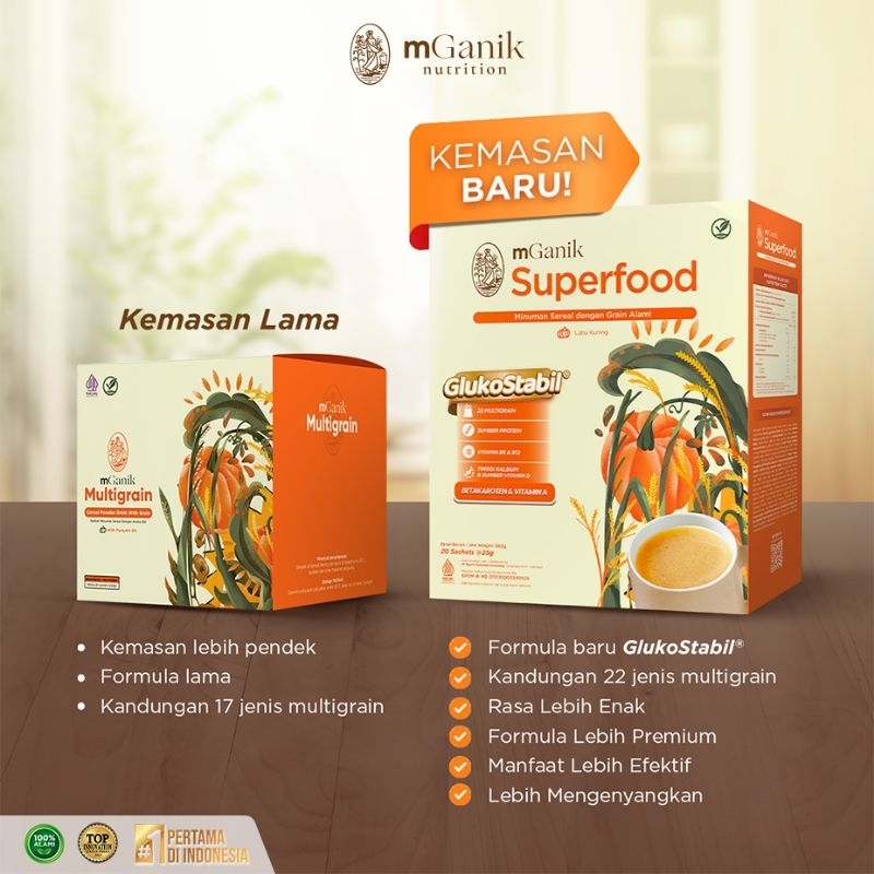 Jual MGanik M Ganik Superfood Multigrain Super Food 20 sachet 20sachet BPOM Halal Suplemen ...