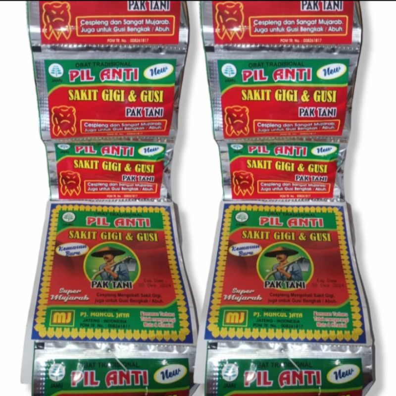 Jual Pak Tani merah obat sakit gigi 12 sachet | Shopee Indonesia