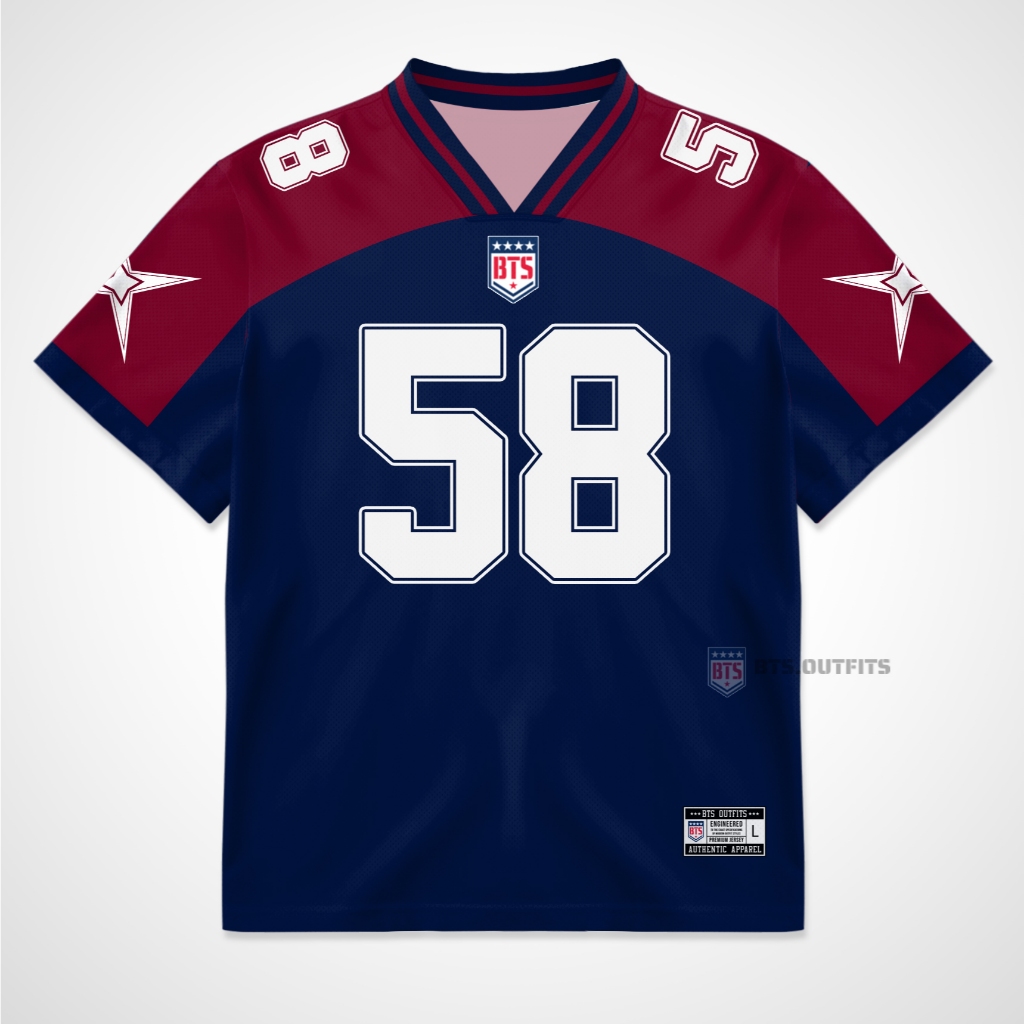 Jual BTSOUTFITS Streetwear 85 Oversize NFL Jersey Maroon Back To School ...