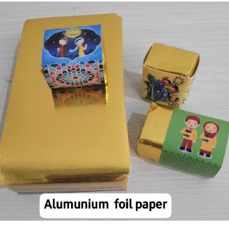 Jual 100lbr Alu Foil / Paper Foil / Kertas Pembungkus Coklat Dadu ...