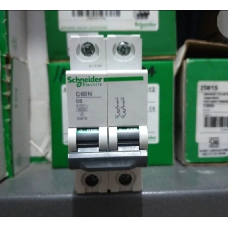 Jual MCB SCHNEIDER C60N 2P 6A,10A,16A,20A, 6KA SNI ORIGINAL | Shopee Indonesia