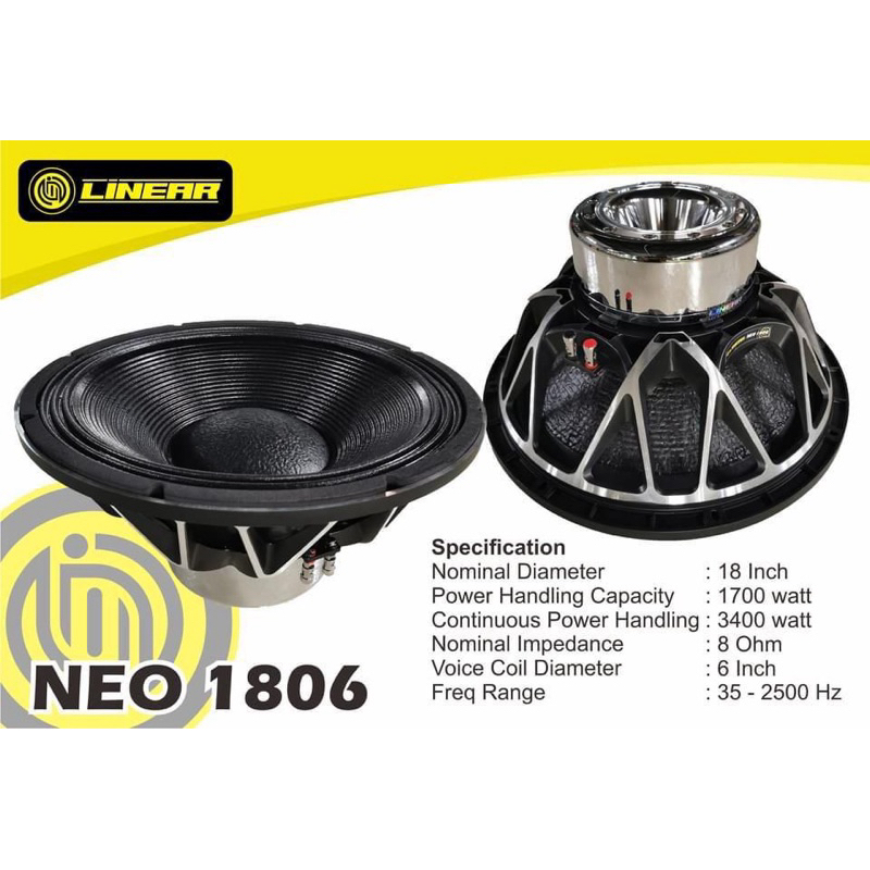 Jual Speaker subwoofer linear linier neo 1806 original | Shopee Indonesia