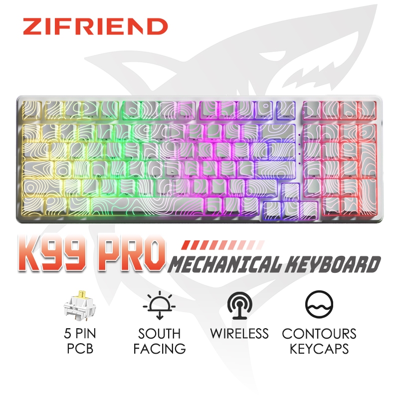 Jual FURYCUBE K99 PRO Wireless Mechanical Keyboard 99 Keys RGB Gasket Structure Keyboard with ...
