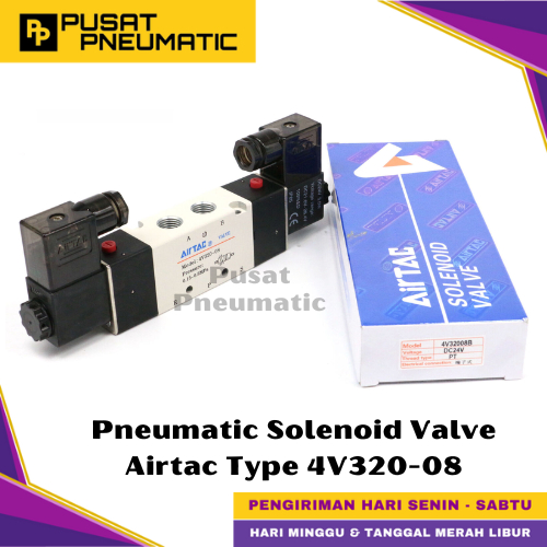 Jual 4V320-08 Pneumatic Solenoid Valve Airtac 4V 320-08 Selenoid Valve Switch Airtac 5/2 Way ...