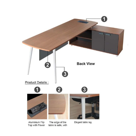 Jual Meja Kantor Manager Meja L 160 Kaki Besi | Shopee Indonesia