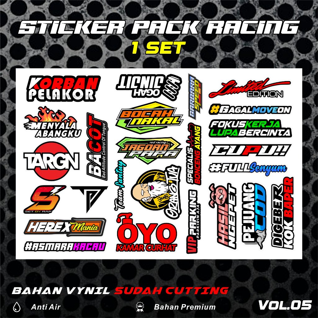 Jual STIKER PACK KATA RACING STIKER RACING TERBARU / STIKER MOTOR ...