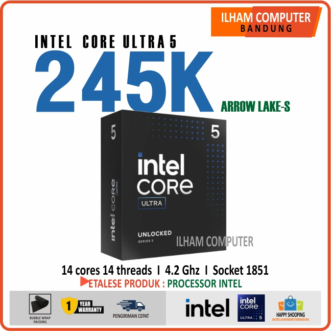 Jual Processor Intel Core Ultra 5 245K Socket LGA 1851 - Arrow Lake ...