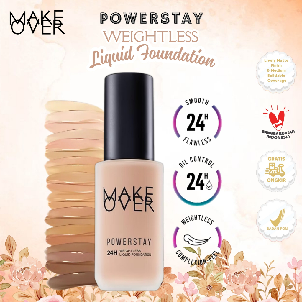 Jual MAKE OVER Powerstay Weightless Liquid Foundation 33ml - Matte ...