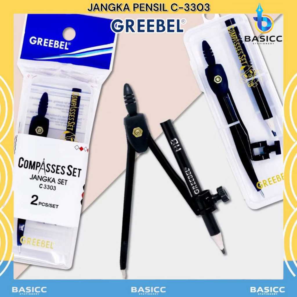Jual Greebel Jangka Set Besi Plus Pensil Math Set C - 3303 | @ 1 Pcs ...