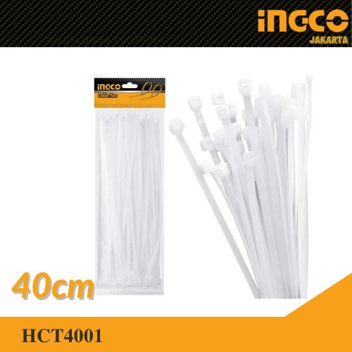 Jual Kabel Tis Tie (40cm Putih) 100-Pcs Cable Ties INGCO HCT4001 ...