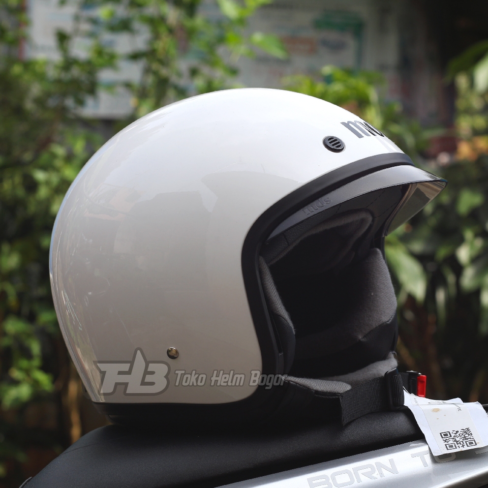 Jual MDS HELM HALF FACE RETRO MAGNUM | SOLID WHITE | SINGLE VISOR ...