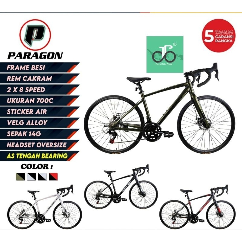 Jual Sepeda Balap Roadbike 700c Paragon R600 2X8speed brifter (R 600 ...