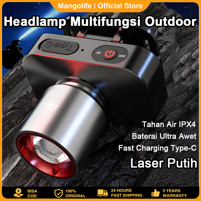 Jual Senter Kepala Cahaya Maksimal Plus RechargePro dengan USB Fokus & Penyebaran Zoom 1000Lumen ...