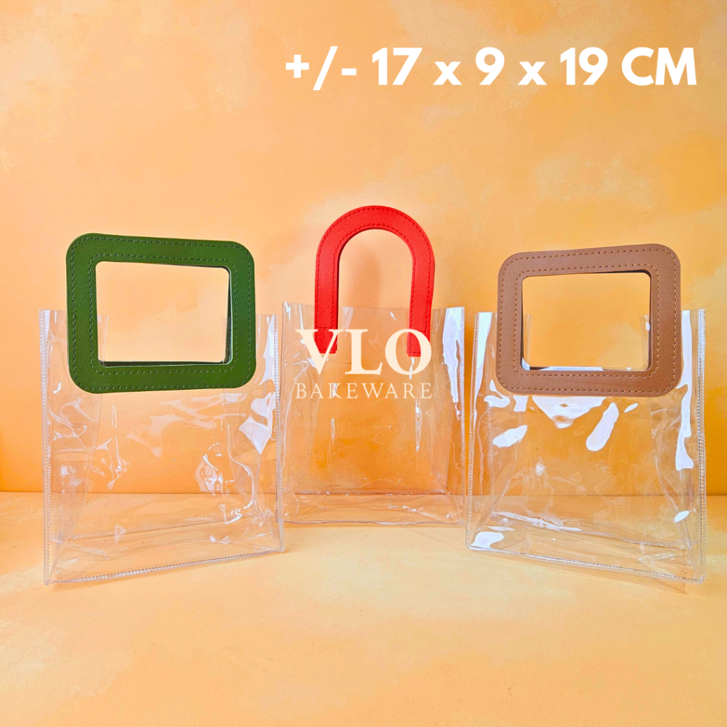 Jual Tas PVC transparan bening extra tebal ukuran 17 cm | tas hampers ...