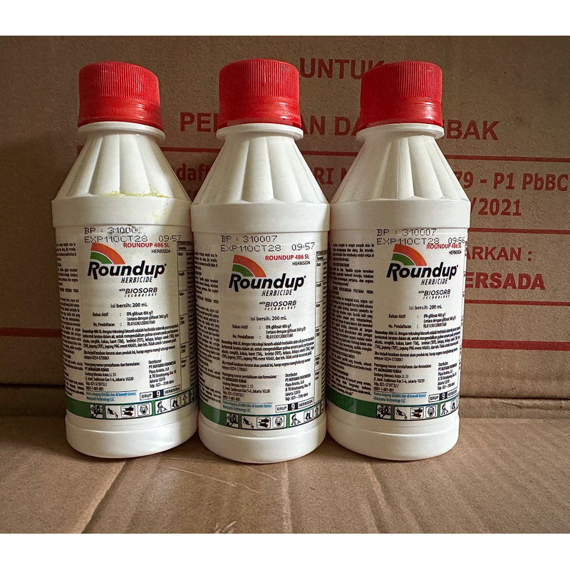 Jual ROUNDUP 486SL HERBISIDA RACUN OBAT PEMBASMI RUMPUT LIAR & GULMA ...