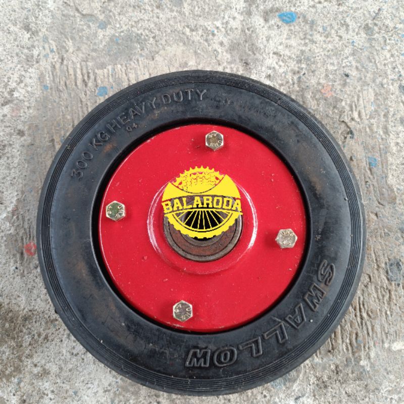 Jual Roda lory karet swallow | Roda Trolley | Roda rolli double bearing ...