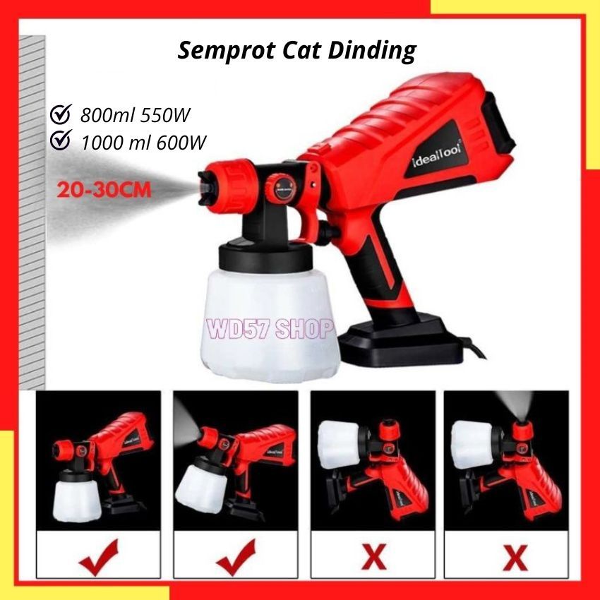 Jual Spraygun Cat Semprot Tembok Dinding Kayu Listrik 600W Tekanan ...