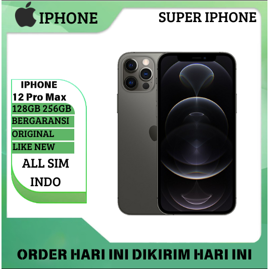 Jual iP 12 PRO MAX 128GB/256GB/512GB Original Second Fullset Bergaransi Like New | Shopee Indonesia