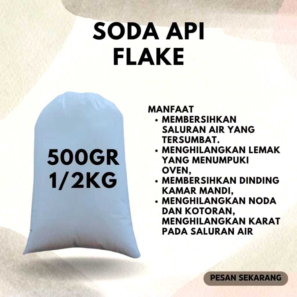 Jual Soda Api 500gr Caustic Soda Flakes NaoH Natrium Hydroxide / Anti ...