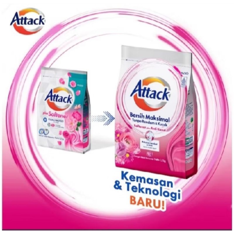 Jual Attack Detergen konsentrat Softener plus Bersih Maksimal 1200 g | Shopee Indonesia