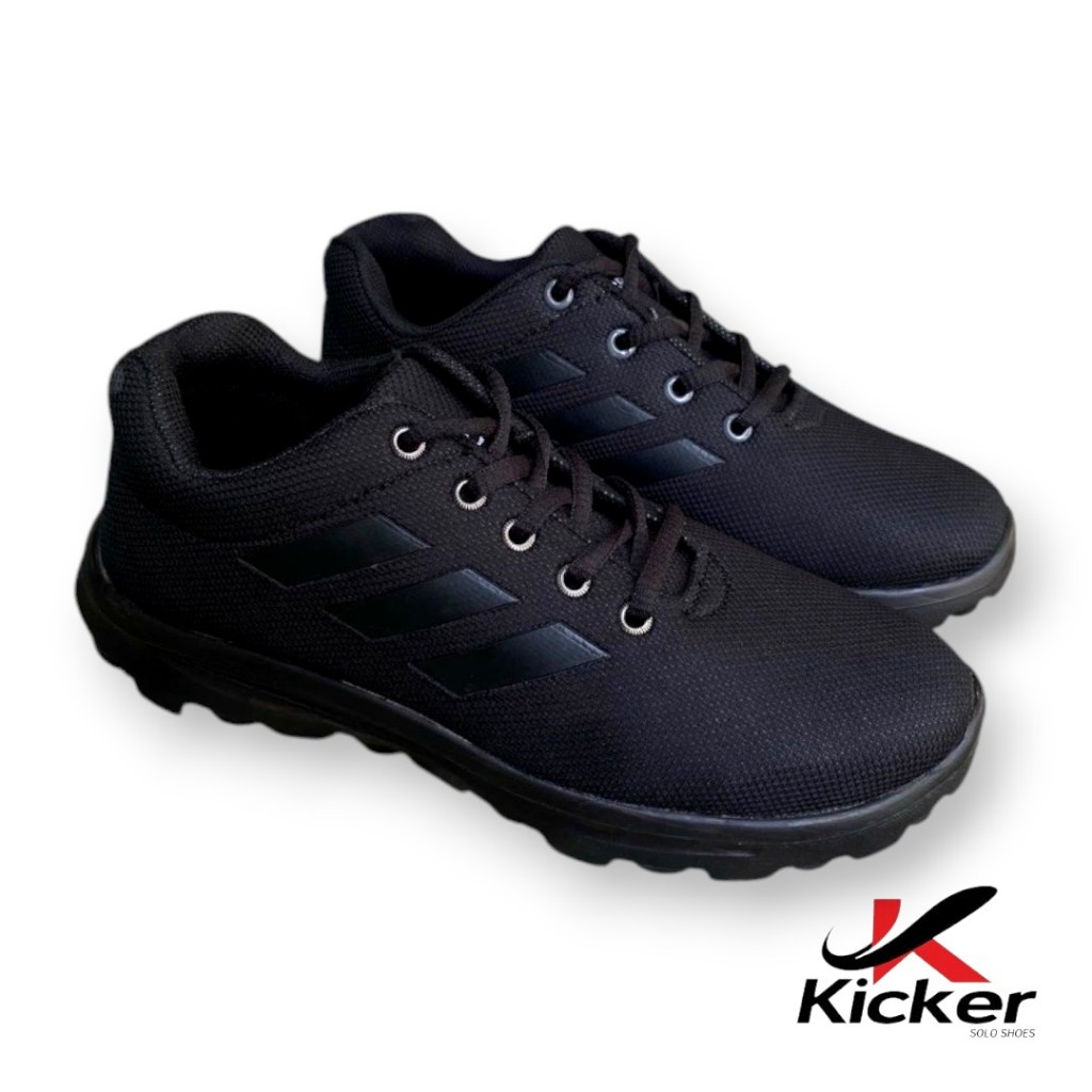 Jual Sepatu Sekolah Anak SD SMP SMA SMK Sneakers Hitam Polos Bertali ...