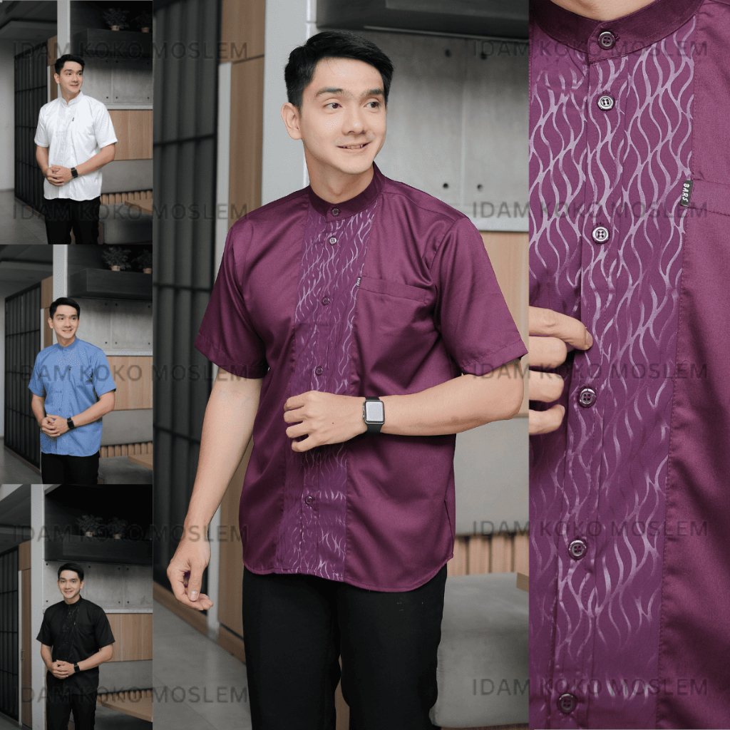 Jual BARS MUSLIM Baju Koko Pria Dewasa Lengan Pendek Kemko Kurta Al ...