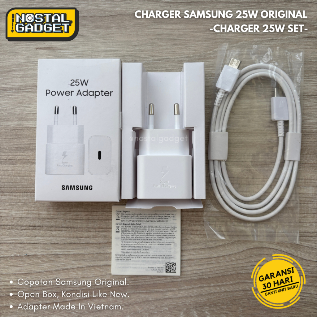 Jual Charger Tipe C Fast Charging Samsung 25W Set Adaptor dan Kabel ...