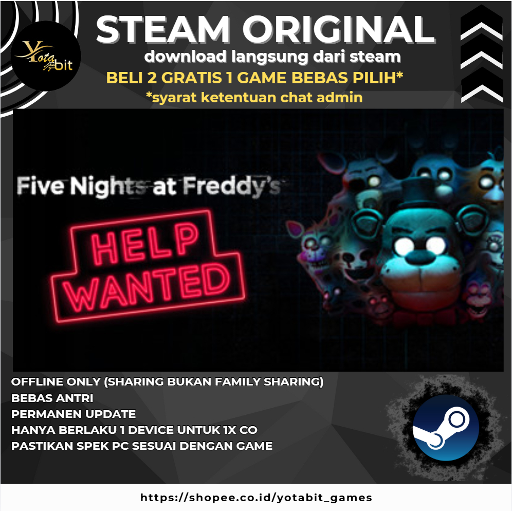 Jual FIVE NIGHTS AT FREDDY'S: HELP WANTED PC Sharing Original Offline ...