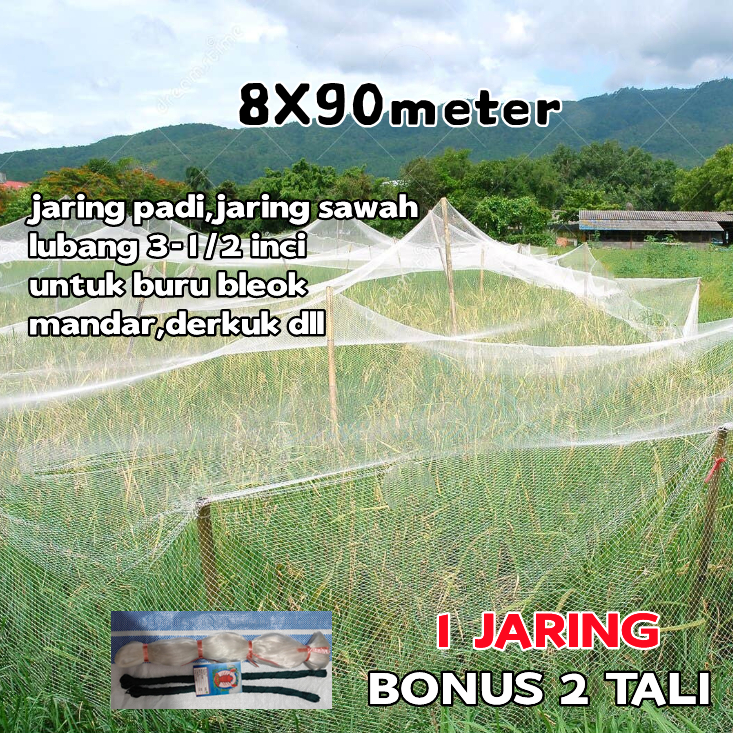 Jual Jaring burung padi sawah 8x90m jaring burung perkutut jaring ...