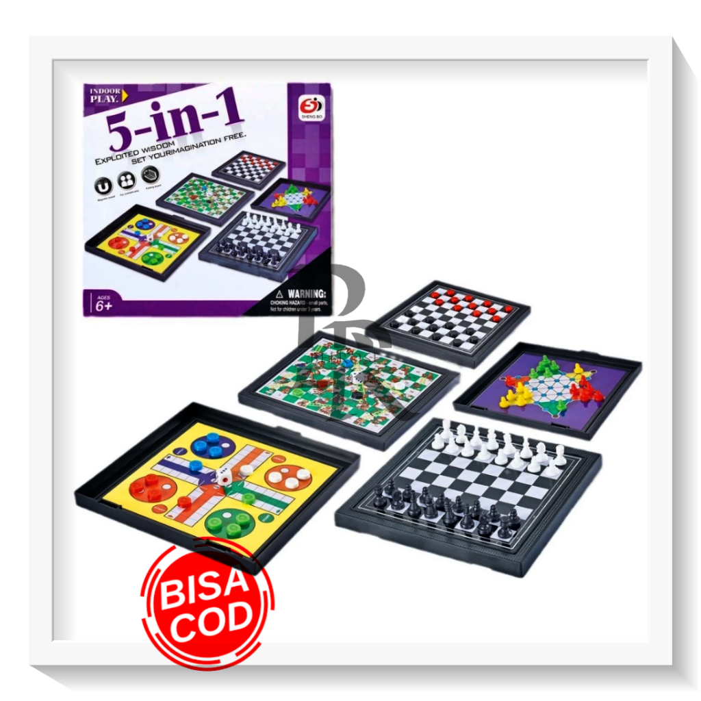 Jual Magnetic Board Game 5 in 1 / Mainan Edukatif Melatih Ketangkasan ...