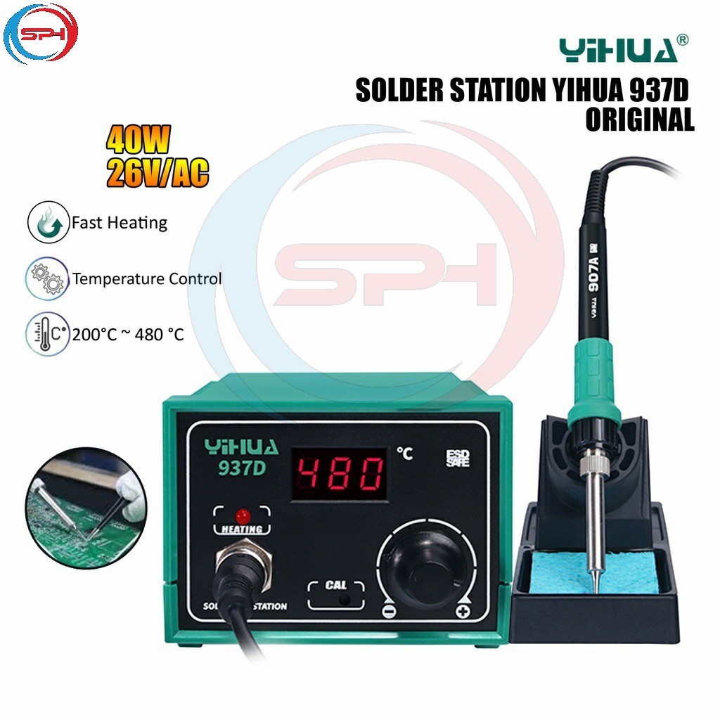 Jual Solder Station Yihua 937D 45W 480C Soldering Station Digital Iron Tip | Shopee Indonesia